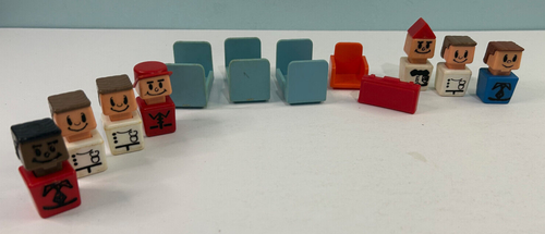 Vintage Playskool Blockhead People and Furniture Lot | eBay