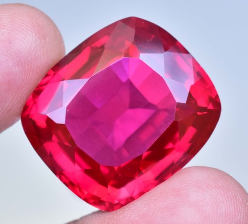 Flawless Natural Mogok Pink-Red Ruby 67.40 Ct Cushion Certified Loose ...