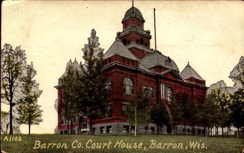 VINTAGE POSTCARD- BARRON COUNTY COURT HOUSE, BARRON, WISCONSIN BK62 | eBay