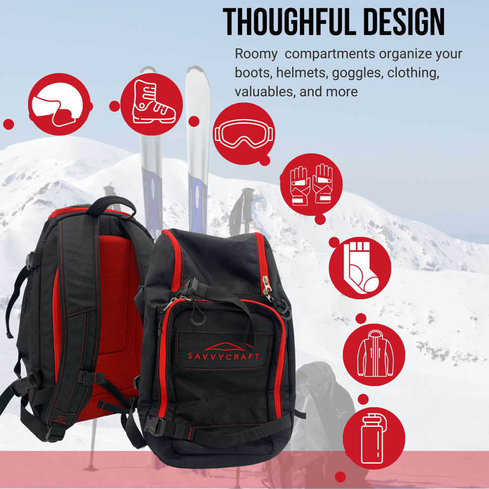 Ski snowboard Boot Bag Backpack 50L for Boots Gloves Goggles helmet ...
