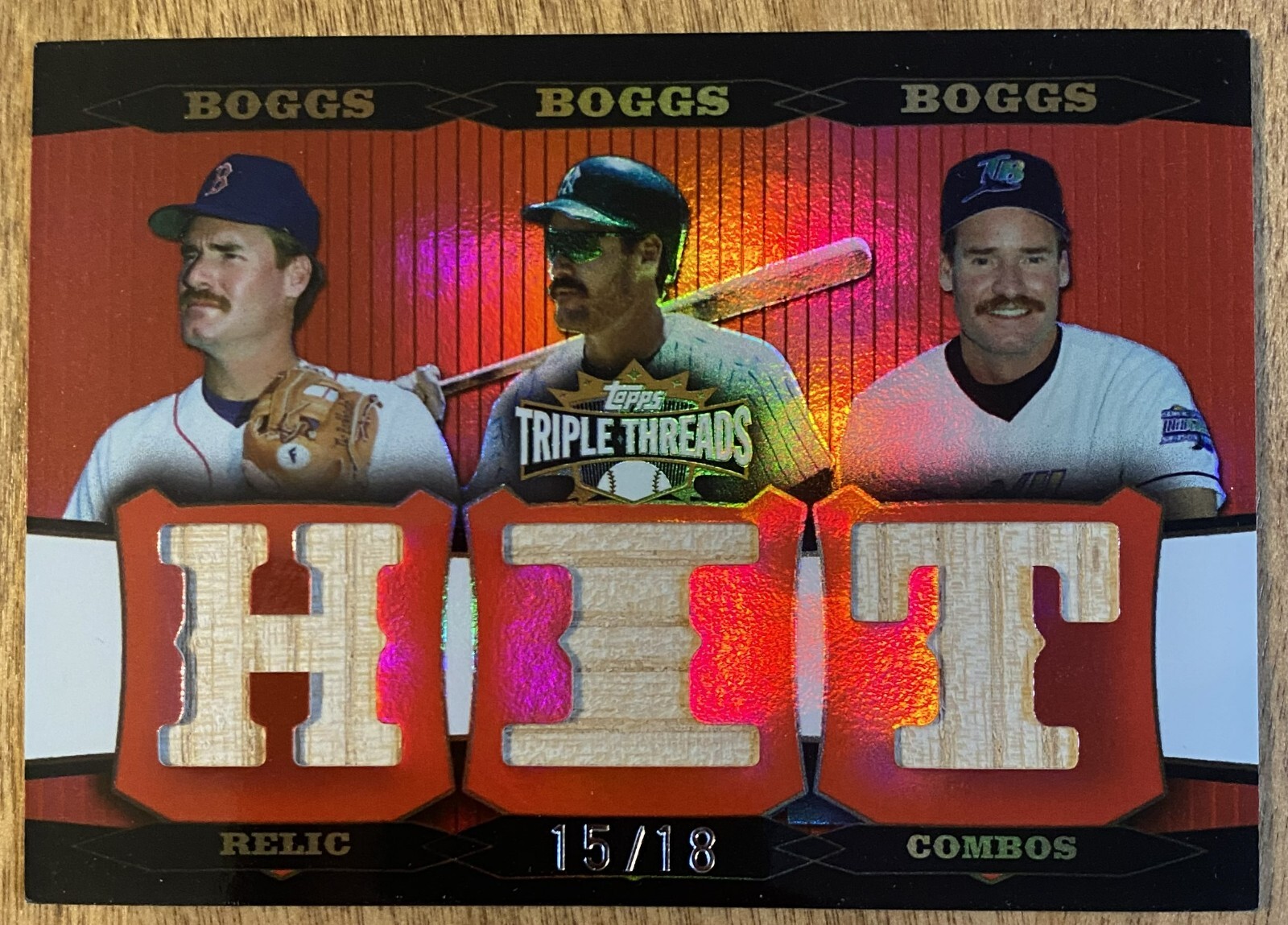 Wade Boggs 2007 Topps Triple Threads Game Used Bat 3 Teams Baseball ...