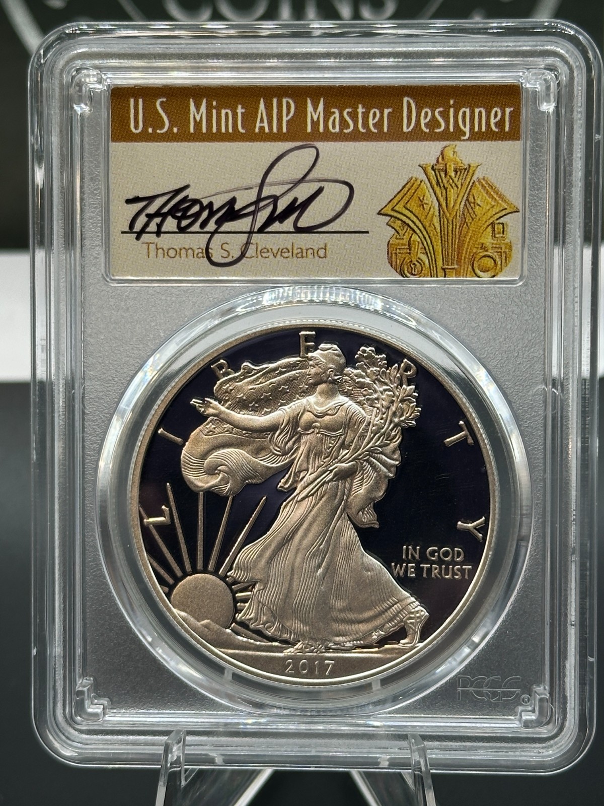 2017-W Proof Silver Eagle PR70DCAM Thomas S. Cleveland Signed Denver ...