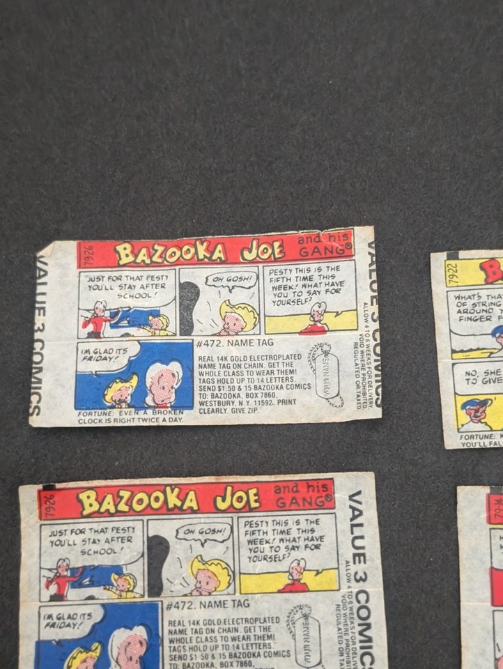 Lot of 10 Vintage Bazooka Joe Comics from Bazooka Bubble Gum Ephemera ...