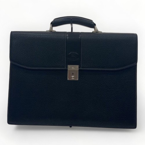 BURBERRYS Valigetta Pelle Nera Autentica Uomo D:1.97” H:10.63” W:15.75 ...