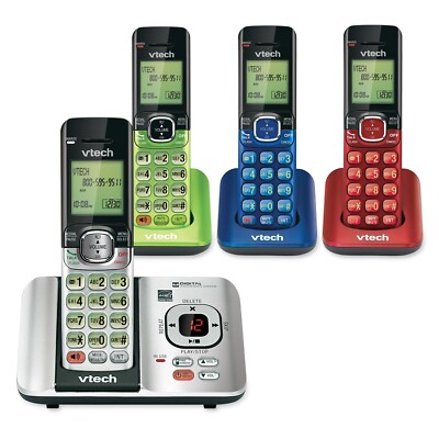 NEW VTech CS6529-4B 4-Handset DECT 6.0 Cordless Phone w Answering ...