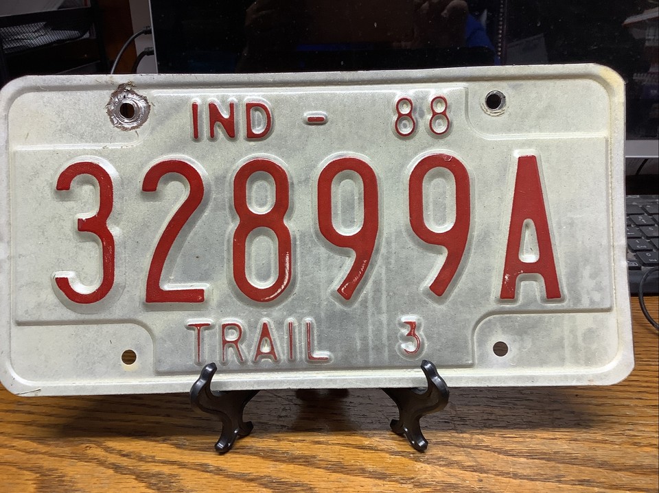 Vintage Indiana License Plate - Plate 1988 Crafting Birthday Man Cave ...