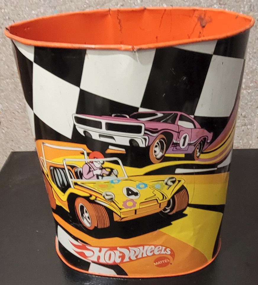 Vintage 1970 Cheinco Hot Wheels Redlines Tin Metal Trash Waste Can | eBay