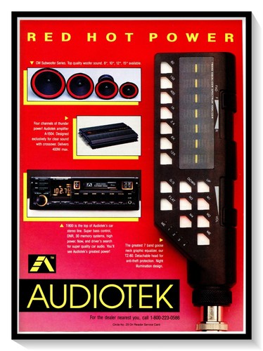 Audiotek Mobile Audio Red Hot Power Vintage 1990 Print Magazine Advertisement | eBay