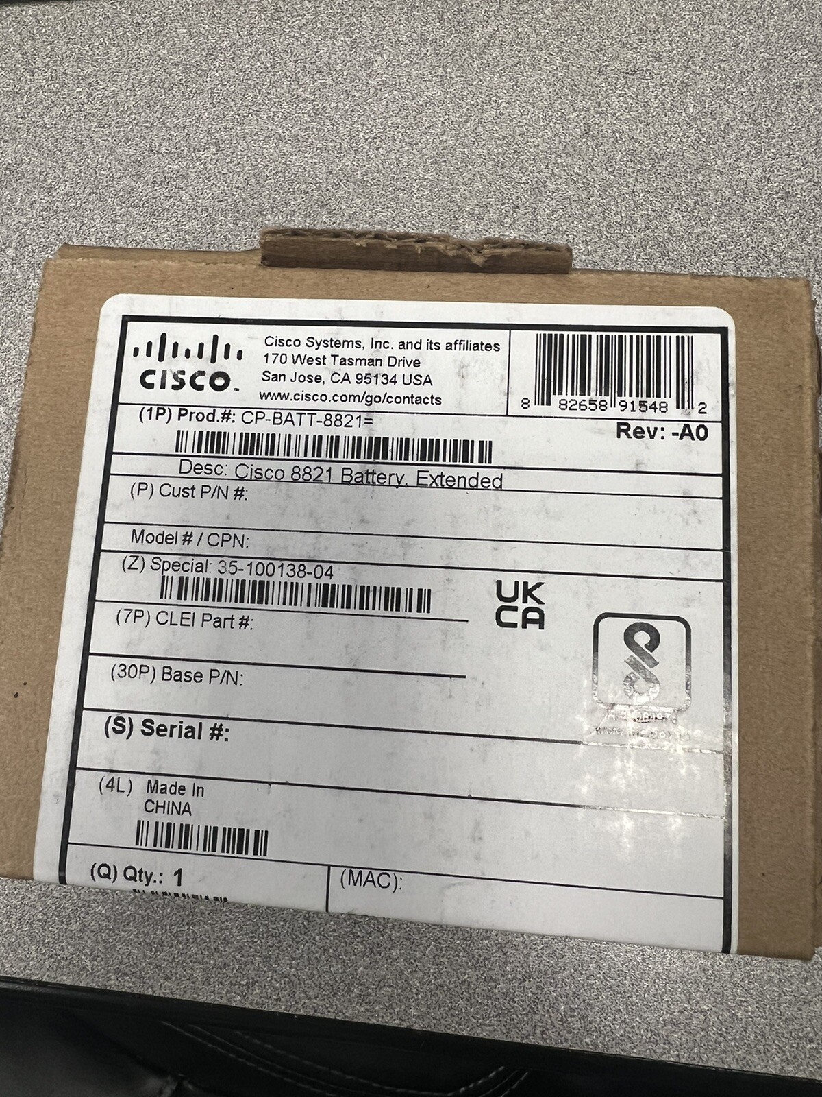 Original Cisco CP-BATT-8821 8821 Battery for CP-8821-K9 IP VOIP Phone ...