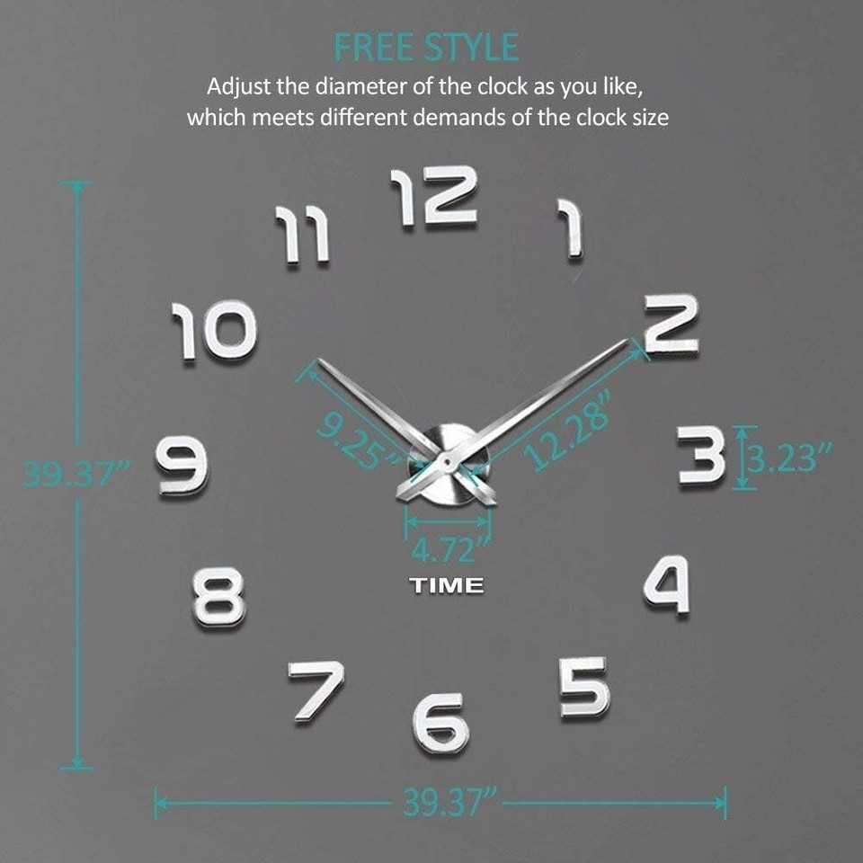 Stylish 24.8" Frameless Silent Wall Clock - Perfect for Any Living ...