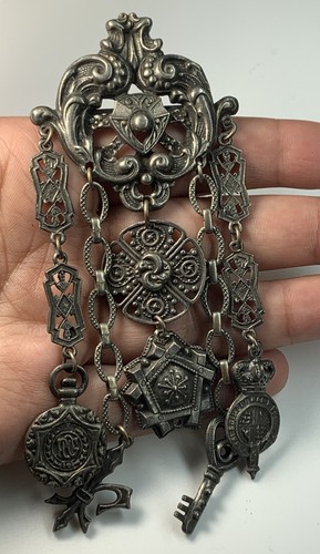 Vintage Signed ART Chatelaine Pin Brooch Antique Rare HTF Piece | eBay