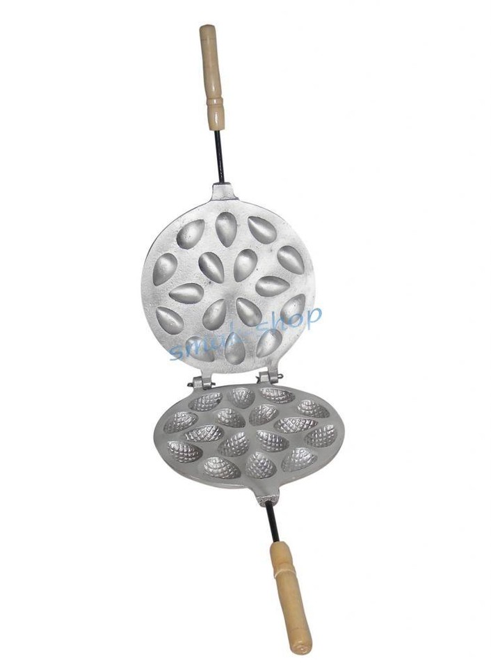 TWO METAL MOLD 16 RUSSIAN ORESHKI + 16 SWEET PASTRY CONES SHISHKI ...