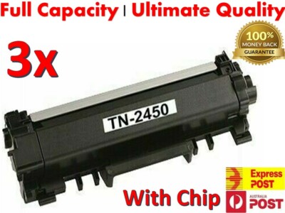 3x Compatible Toner TN2430, TN2450 for Brother HLL2375DW with Sim chip ...