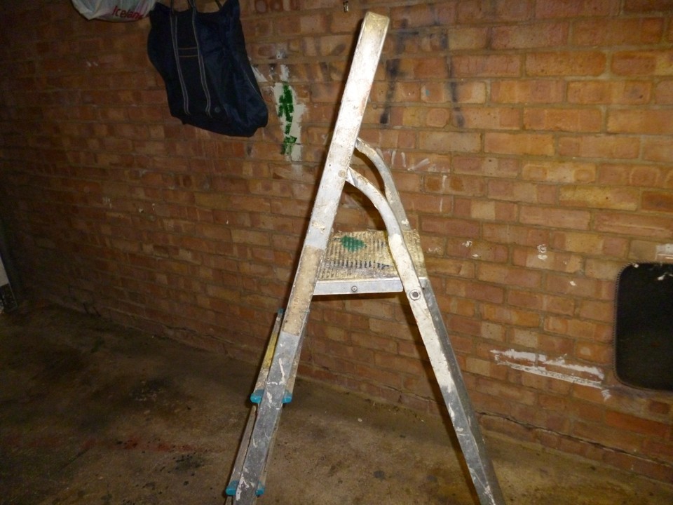 Step Ladder Aluminum Lightweight Folding Ladder used | eBay UK