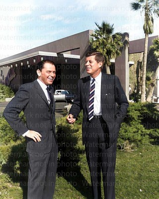 John F. Kennedy JFK Frank Sinatra President 8x10 RARE COLOR Photo 600 ...
