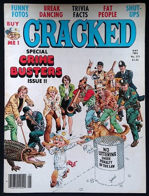 CRACKED #211 ~ FN 1985 MARJOR MAGAZINES INC ~ JOHN SEVERIN CRIME ...