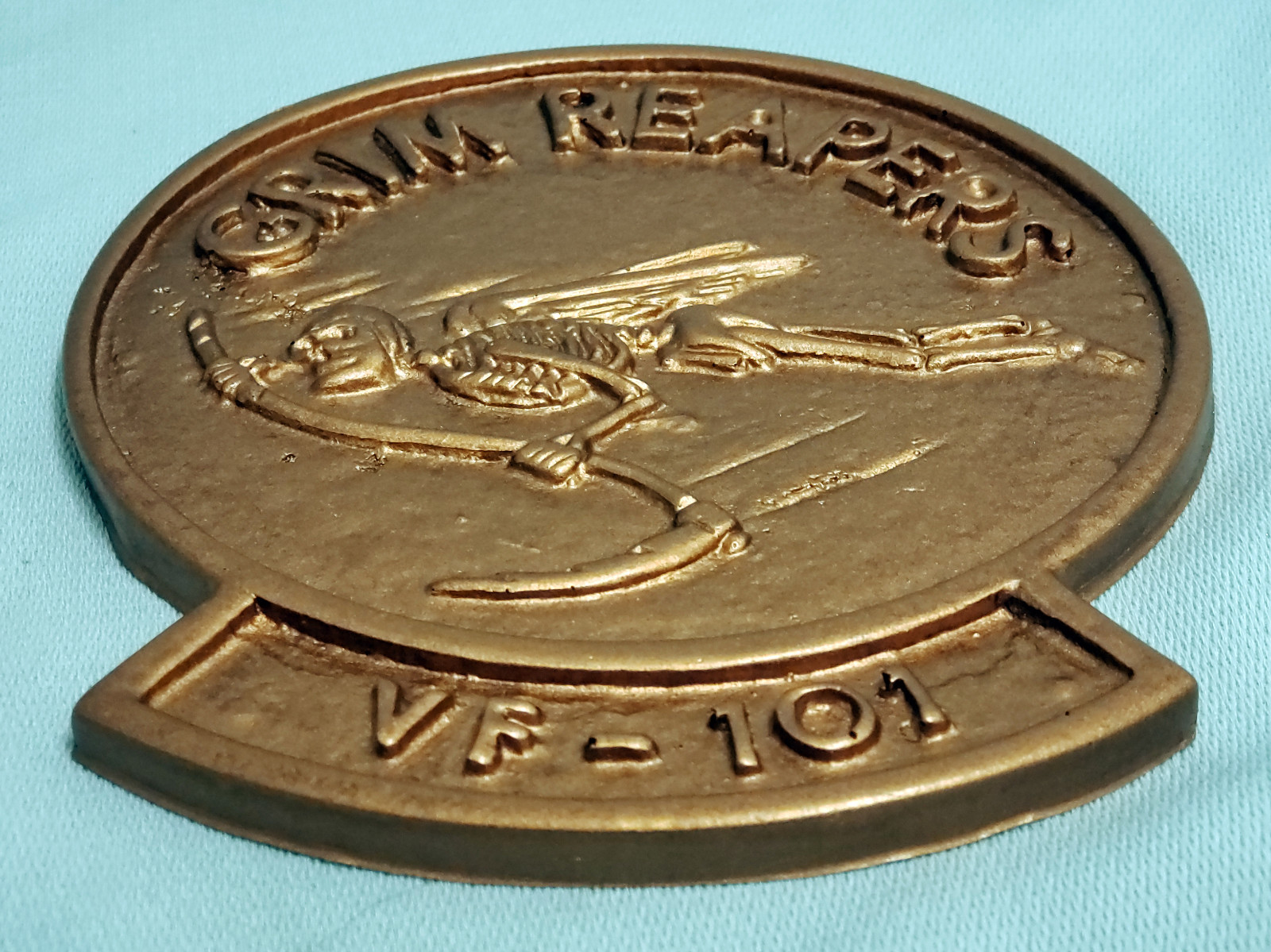 USN US NAVY GRIM REAPERS VF-101 SQUADRON CREST INSIGNIA AWARD PLAQUE | eBay