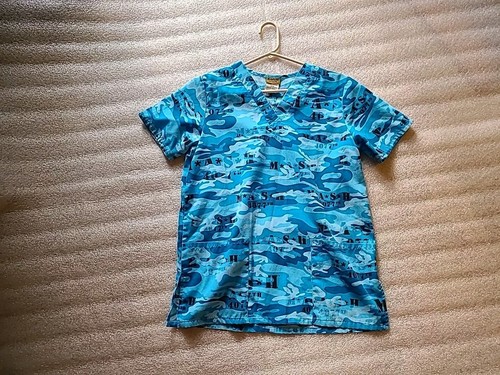 Scrubs MASH 4077th Fox 2000 BLUE Camo Women's RN NURSE Top XS EXTRA ...