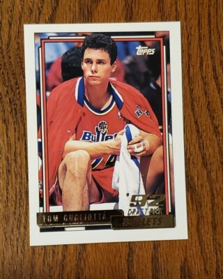 1992 1993 Topps Tom Gugliotta Washington Bullets Card #258 GOLD Rookie ...