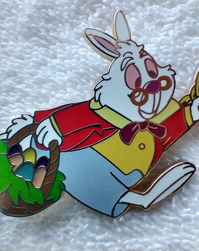 Disney ALICE IN WONDERLAND Pin White Rabbit Disney Easter Bunny Pins LE ...