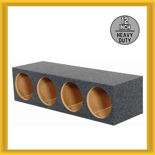 QPower Heavy Duty Quad 12-inch Sealed Car Subwoofer Enclosure Box New ...