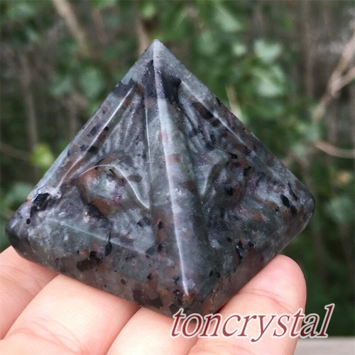 45mm Natural Yooperlite eye pyramid Carved Quartz Crystal tower Healing ...