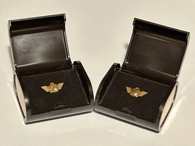 Vintage Braniff Airlines 25-Year Service Pins (pair of 2) with Diamond ...