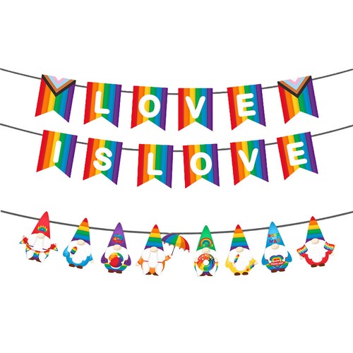 5M LGBT Pride String Flag 12 Paper Flags Rainbow String Bunting Gay ...