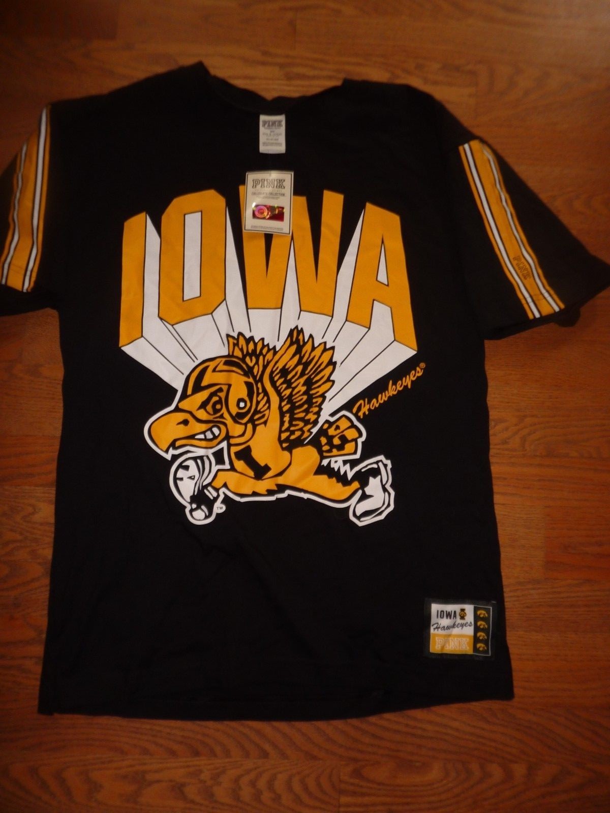VICTORIAS SECRET PINK RARE APPLIQUE "HAWKEYES" IOWA STATE OVERSIZED ...