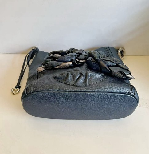 Brighton Masterpiece Collection Rhapsody Raised 3D Flowers Blue Leather ...