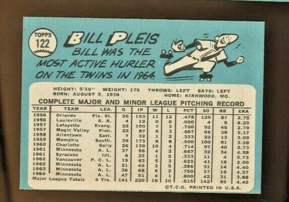 1965 Topps #122 Pleis Crease free | eBay