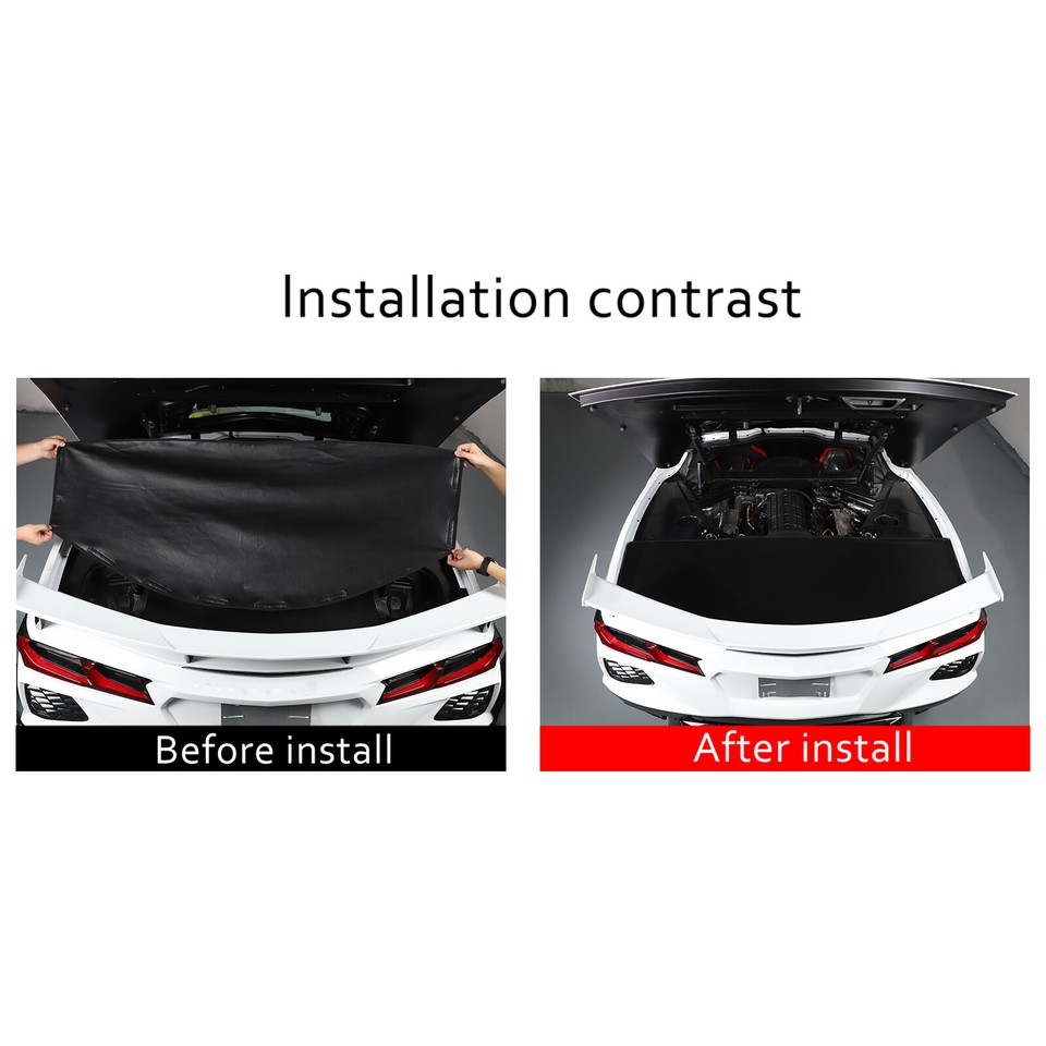 Black Cargo Cover Shield Rear Trunk Protect Shade For Corvette C8 2020 ...