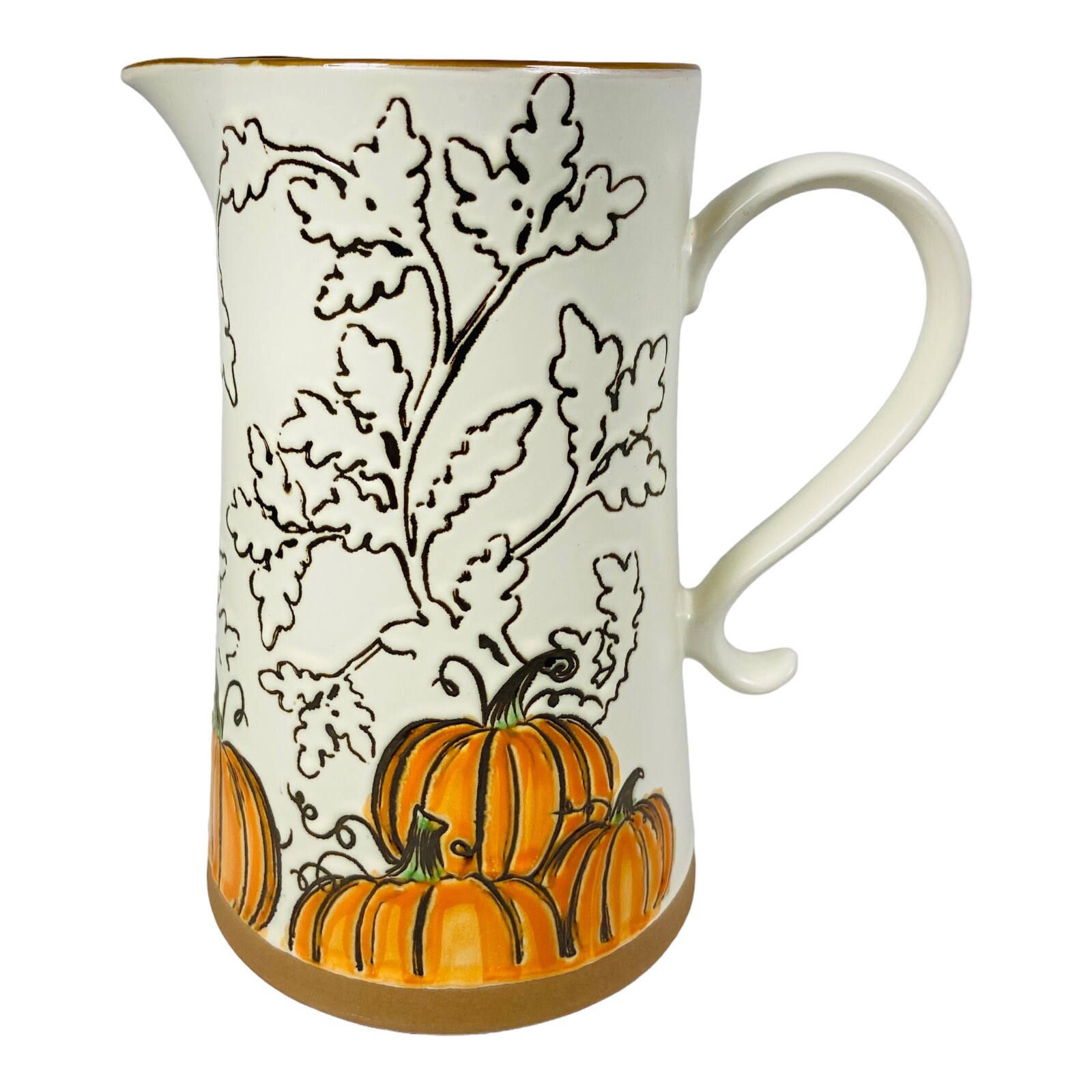 inHomestylez Ceramic Pumpkin Pitcher Fall Autumn Halloween Orange ...