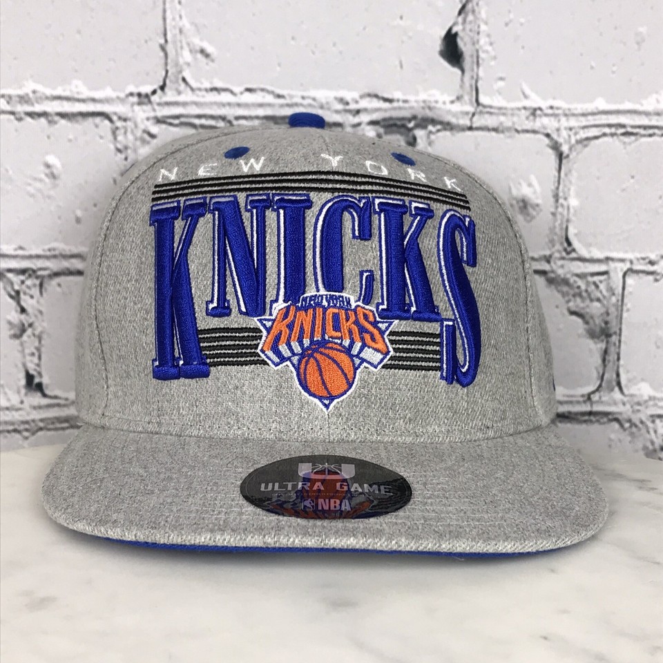 New York Knicks NBA Ultra Game Adjustable Snapback Gray Hat OSFM | eBay
