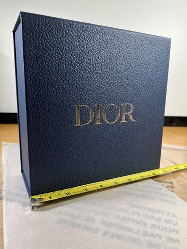 Medium-size Square Dior Gift Box in Textured Navy Blue with Dior Text ...