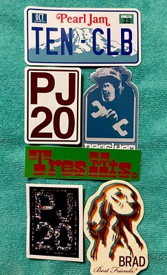 Pearl Jam : BRAD - TEN CLUB : Seattle - LOT OF 6 Stickers : Decals ...
