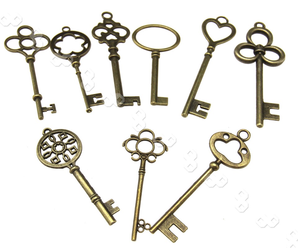 70pcs Antique Vintage Retro Bronze Old Fashion Keys Pendants Decor Gift ...