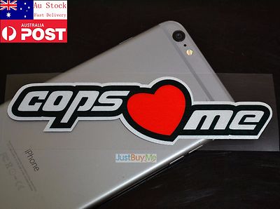 Cops love me Red Notebook iPad Phone Car Window Reflective Sticker 15cm ...