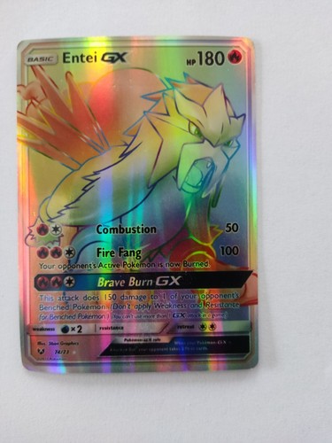 Pokemon Karte ENTEI GX englisch english Rainbow Oberfläche TOP erhalten ...