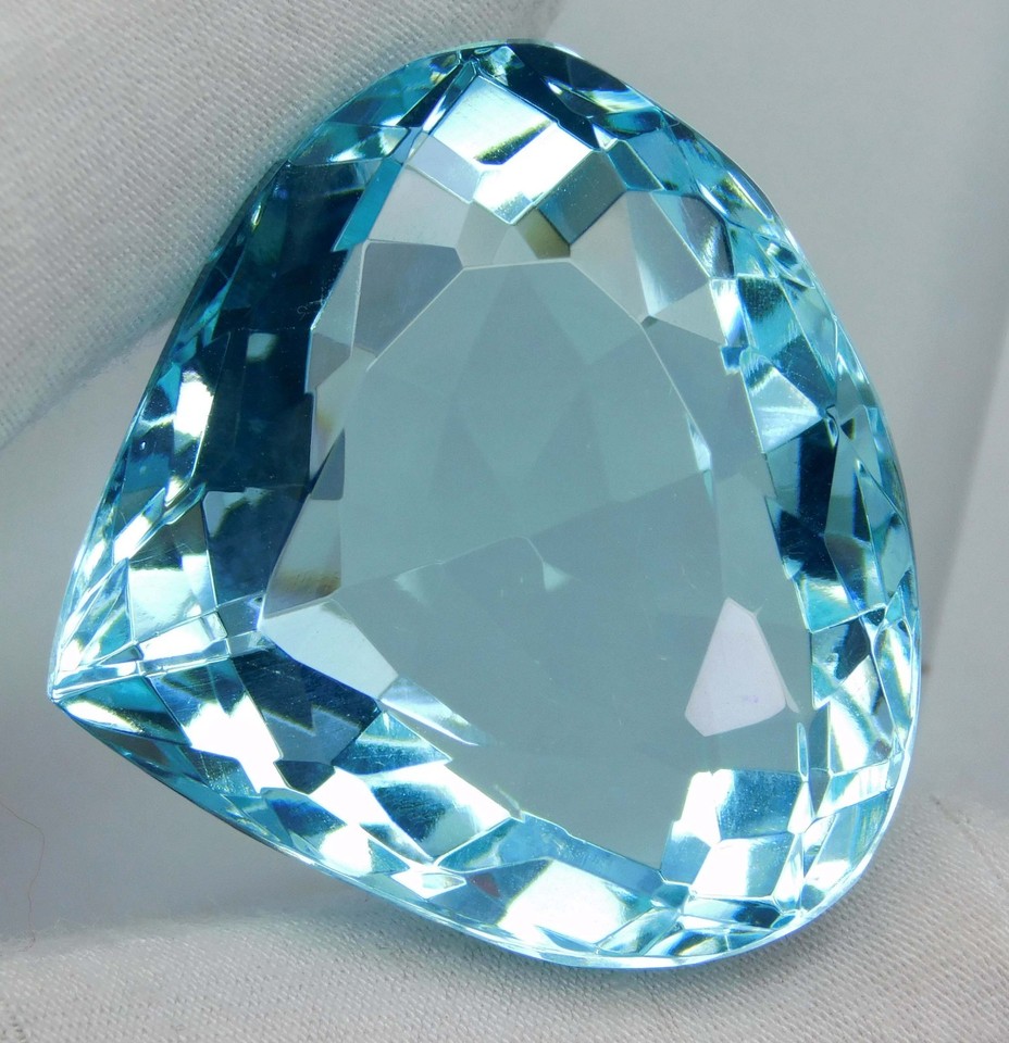 Certified 98.10 Ct Natural Santa Maria Blue Aquamarine – Pear Cut Loose ...