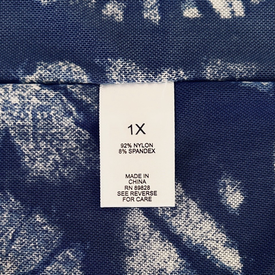 LOGO by Lori Goldstein 1X Indigo Blue Beach to Street Mesh Cover-Up Top ...