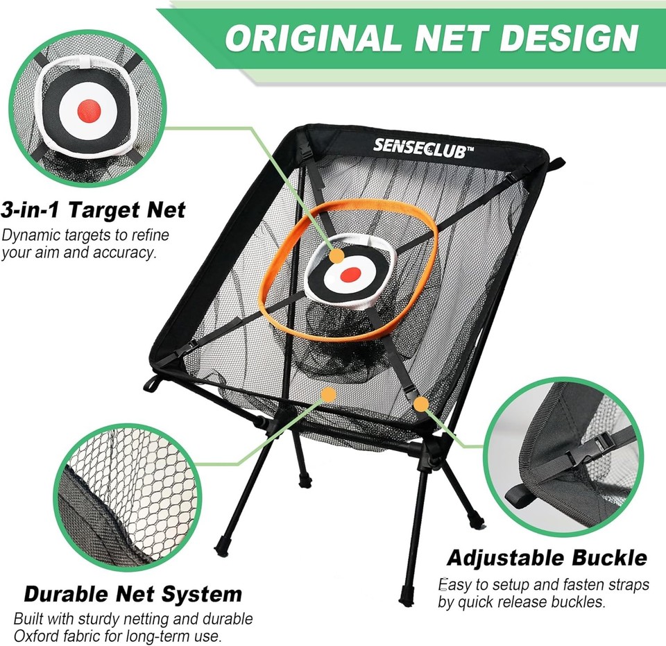 Foldable Chipping Net with Mat & Balls, Indoor Golf Practice Chipping ...