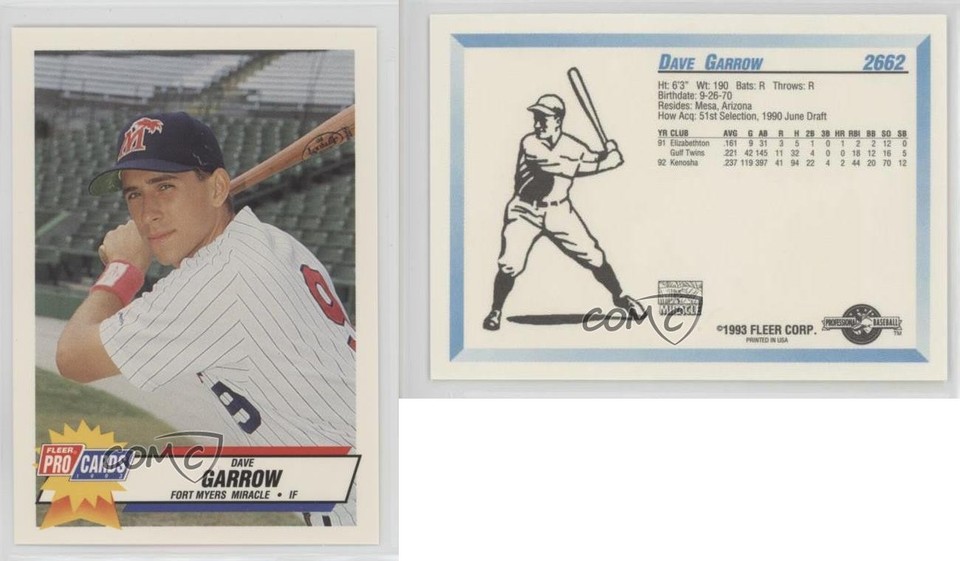 1993 Fleer ProCards Minor League David Garrow Dave Garrow #2662 0w6 | eBay