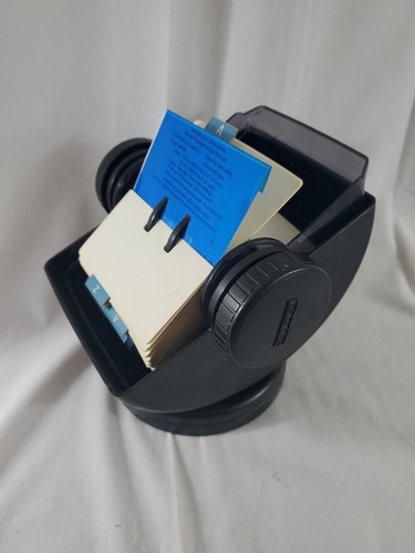 VINTAGE ROLODEX NSW-24C SWIVEL BASE ROTARY ADDRESS PHONE NUMBERS CARD ...
