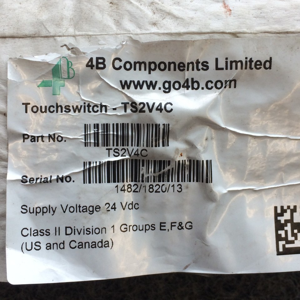 4B Components TS2V4C Touchswitch 24Vdc Belt Alignment Sensor NOS - NEW ...