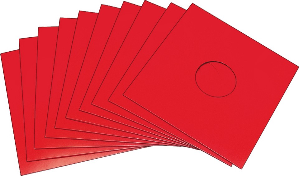 (50 pack) 12" LP Red Record Jacket Covers Has Hole Protect Your Vinyl ...