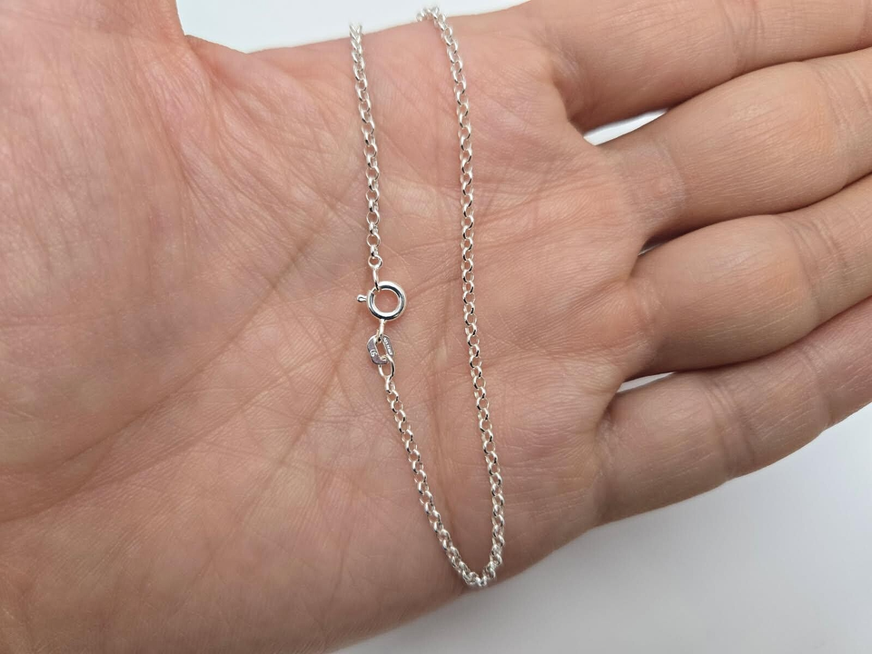 925 Sterling Silver Thin Italian Rolo Chain Necklace Light Weight 2mm 7 ...