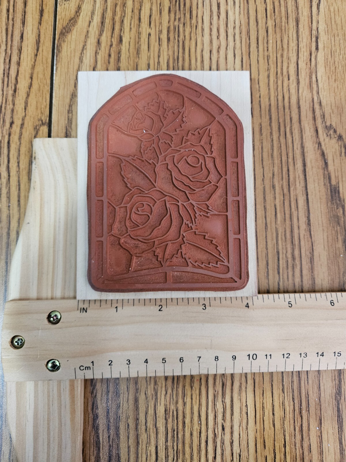 The Cottage rubber stamp ROSES stain glass window FLOWERS love romance ...