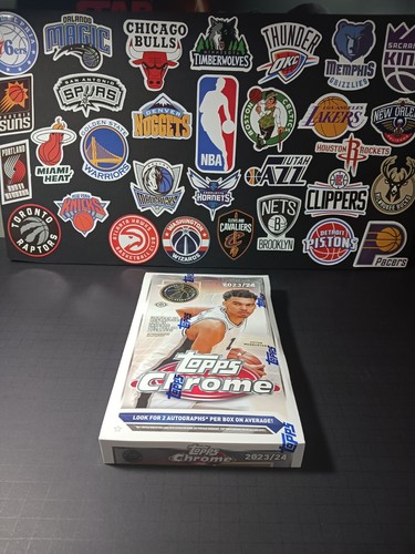 2023-24 Topps Chrome NBA Basketball SEALED Hobby Box WEMBY RCs 2 Autos ...