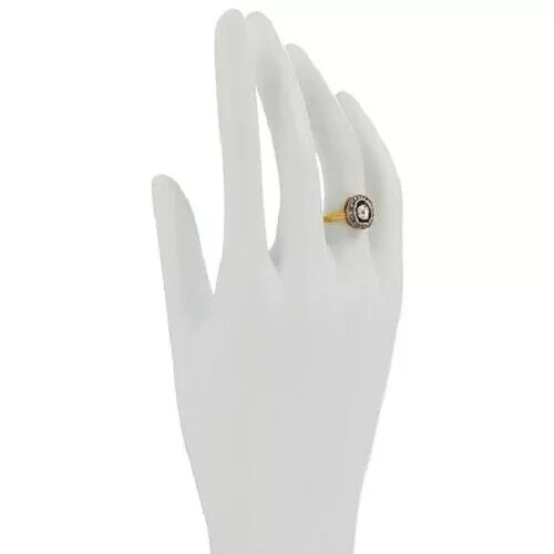 HSN Joya 14K Over Sterling Silver Polki Diamond Oval Pavé Ring Size 8 ...